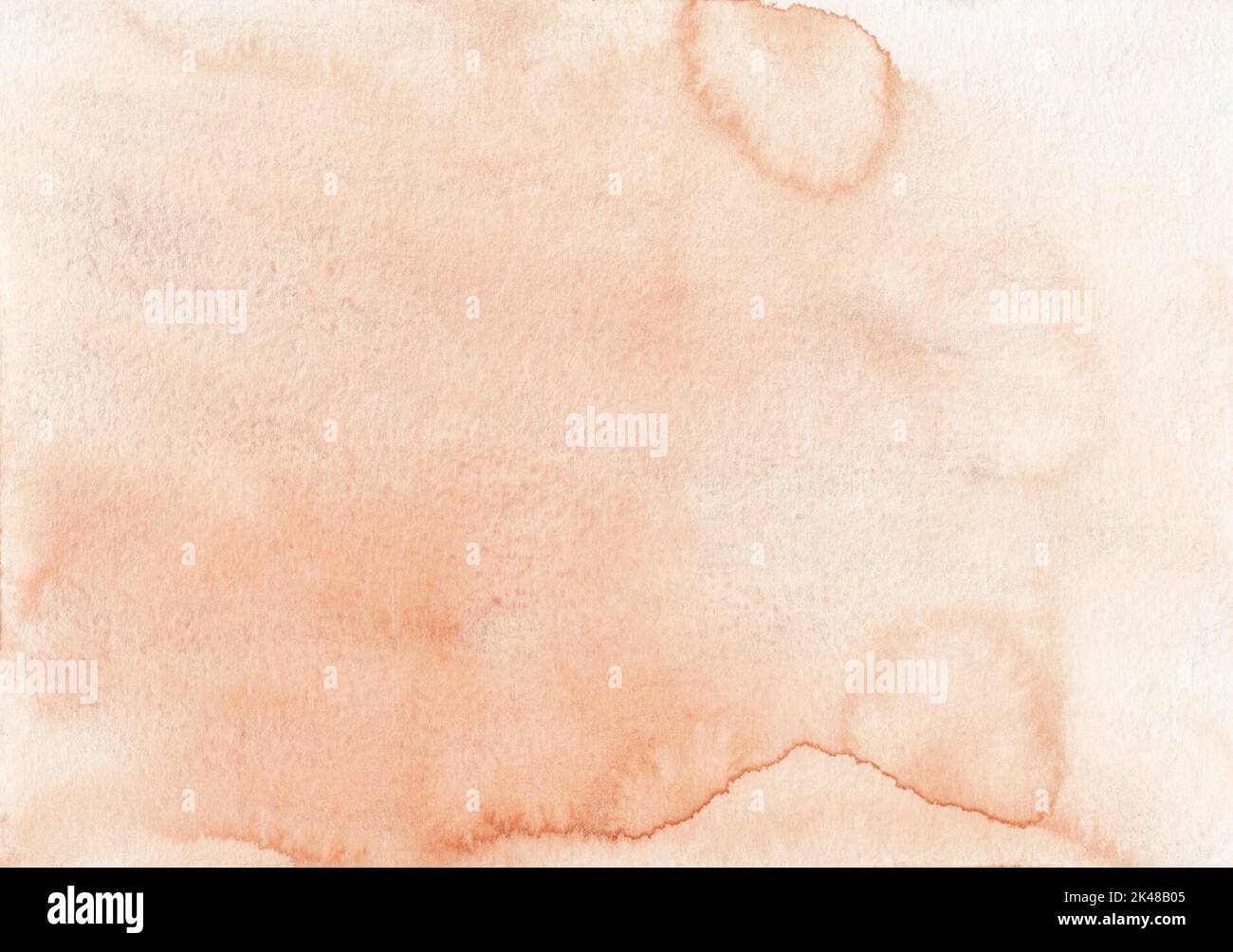 Watercolor pastel peach color background texture. Light orange stains ...