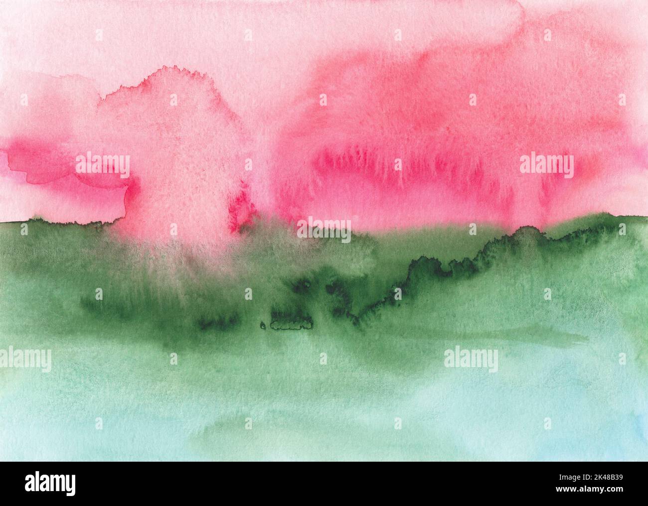 Watercolor red and green background texture. Abstract watercolour ...