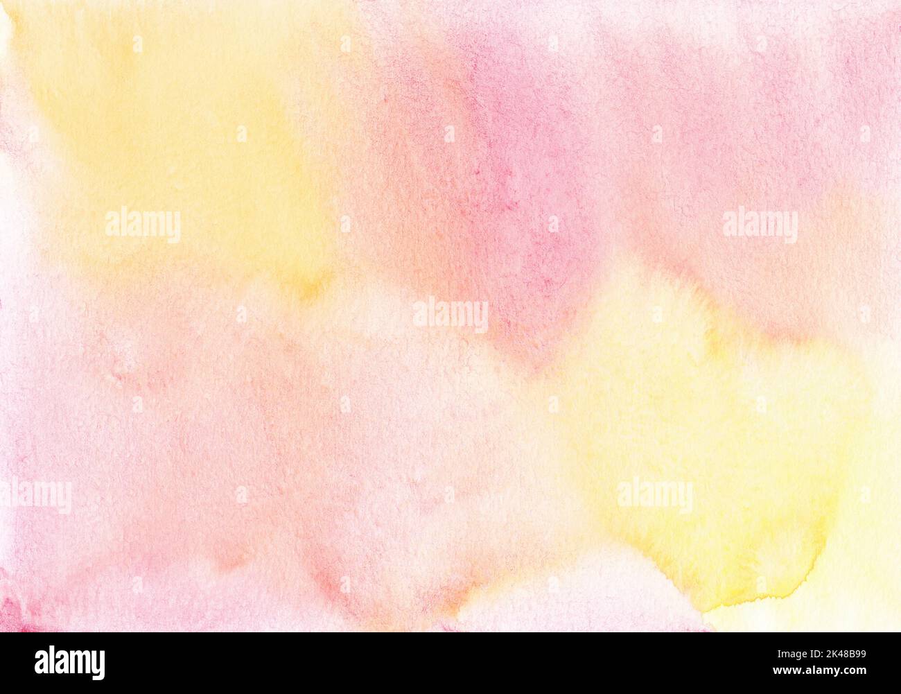 Watercolor pastel yellow and pink background texture. Light peach ...