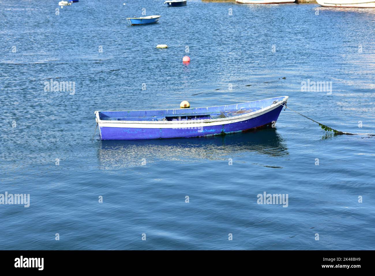 Harbour and galician fishing boats at famous Rias Baixas in Galicia ...