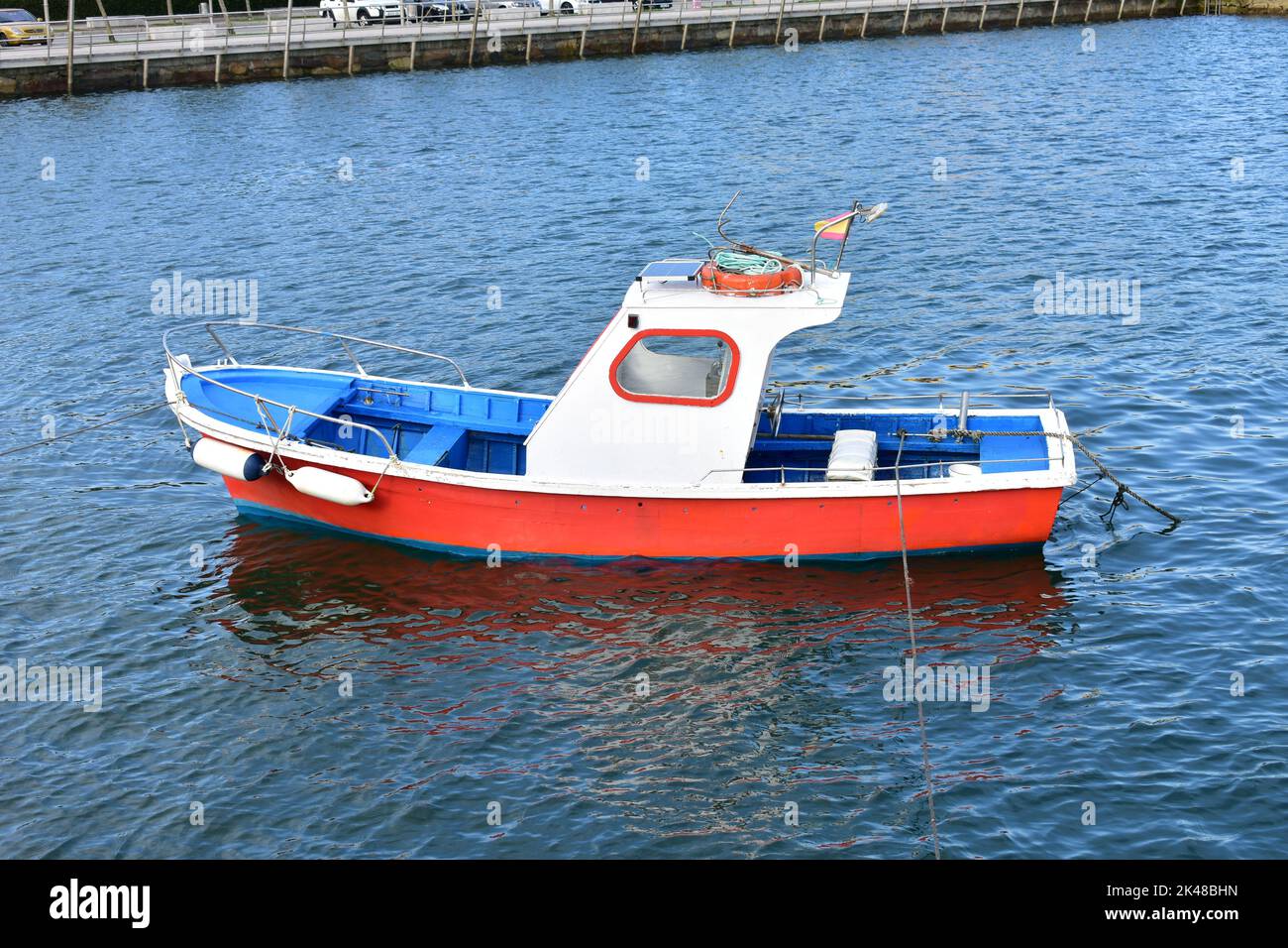 Harbour and galician fishing boats at famous Rias Baixas in Galicia ...
