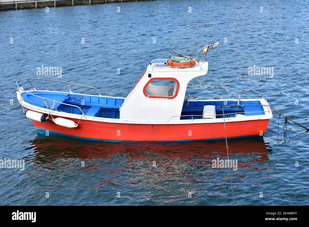 Harbour and galician fishing boats at famous Rias Baixas in Galicia ...