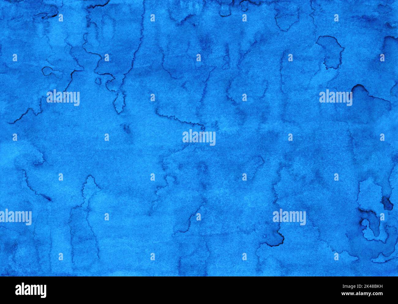 Watercolor azure blue background painting texture. Vintage hand painted ...