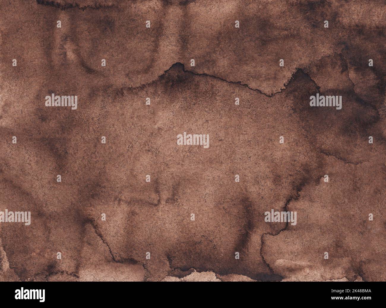 Watercolor liquid brown background texture.Old taupe backdrop hand ...