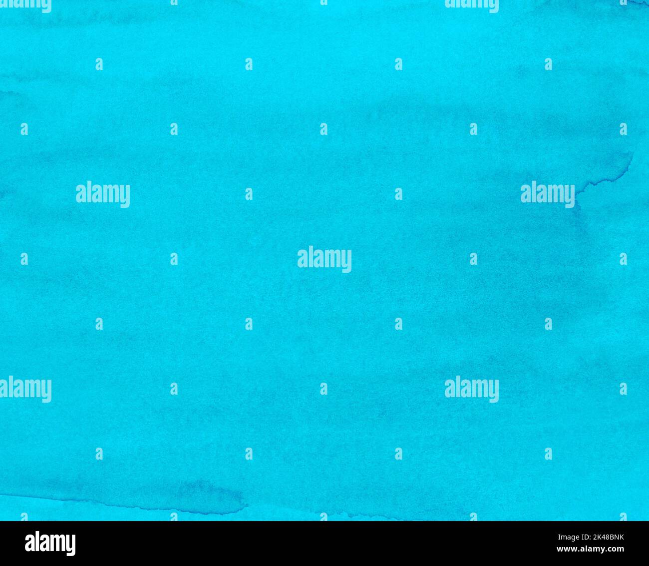 Watercolor bright turquoise background painting. Hand painted sky blue ...