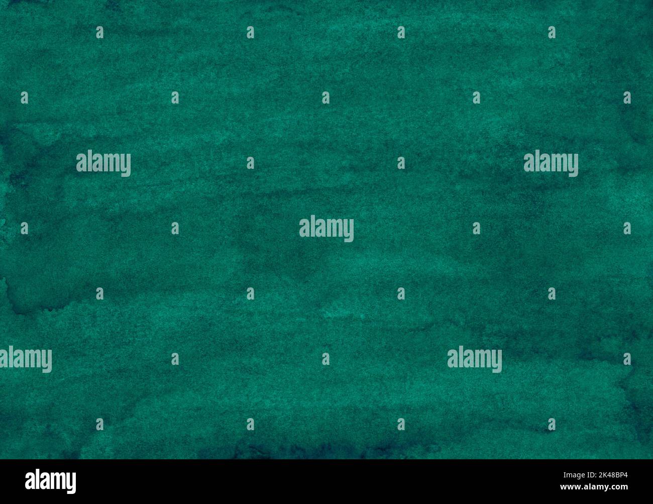 Watercolor dark emerald color background painting. Old deep blue-green ...