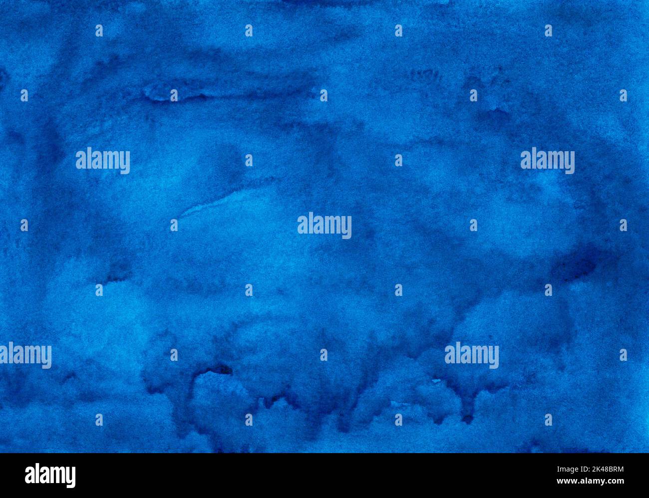 Watercolor deep azure blue background texture. Hand painted watercolour ...