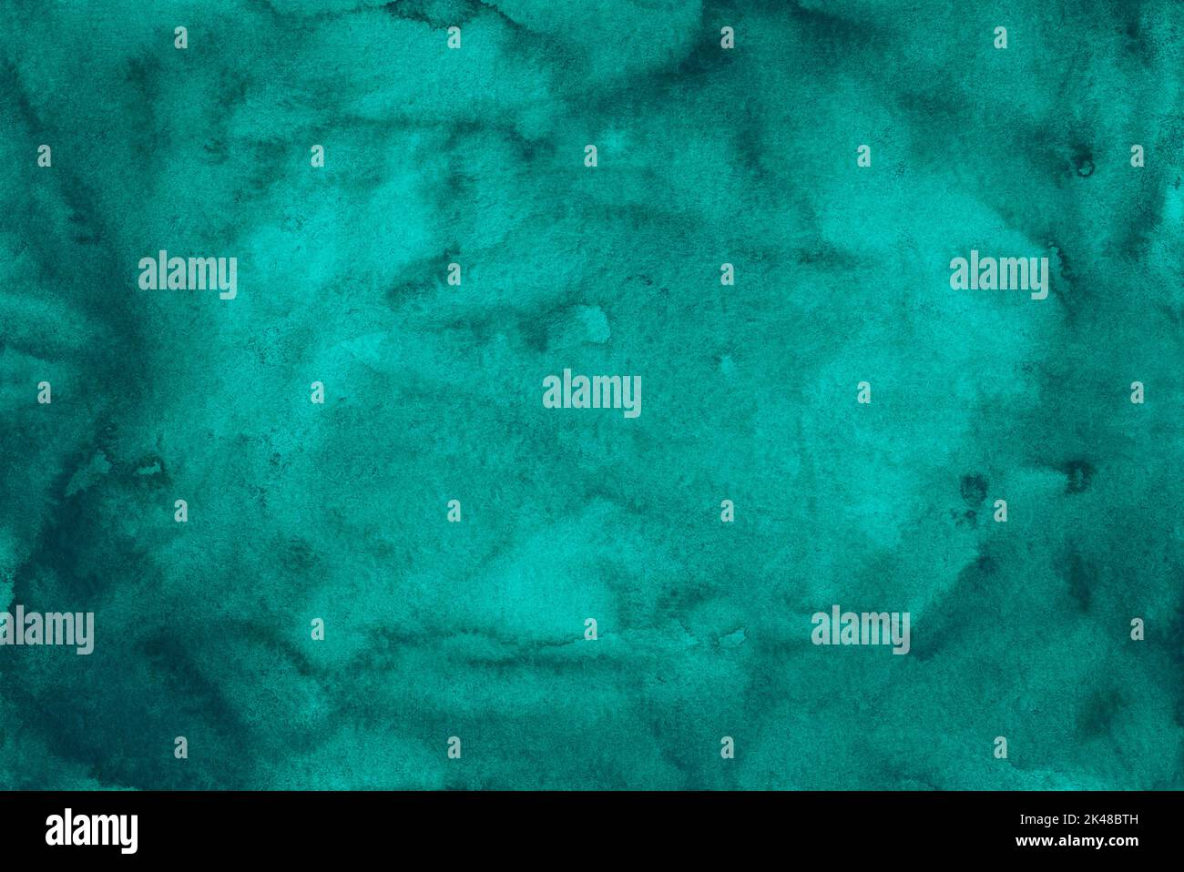Watercolor deep turquoise blue background texture. Aquarelle abstract ...