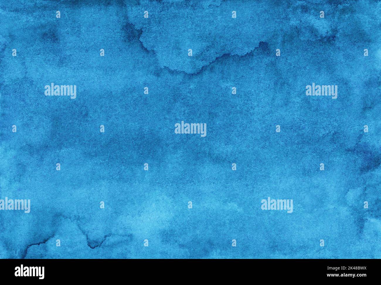 Watercolor azure blue background painting texture. Vintage hand painted ...