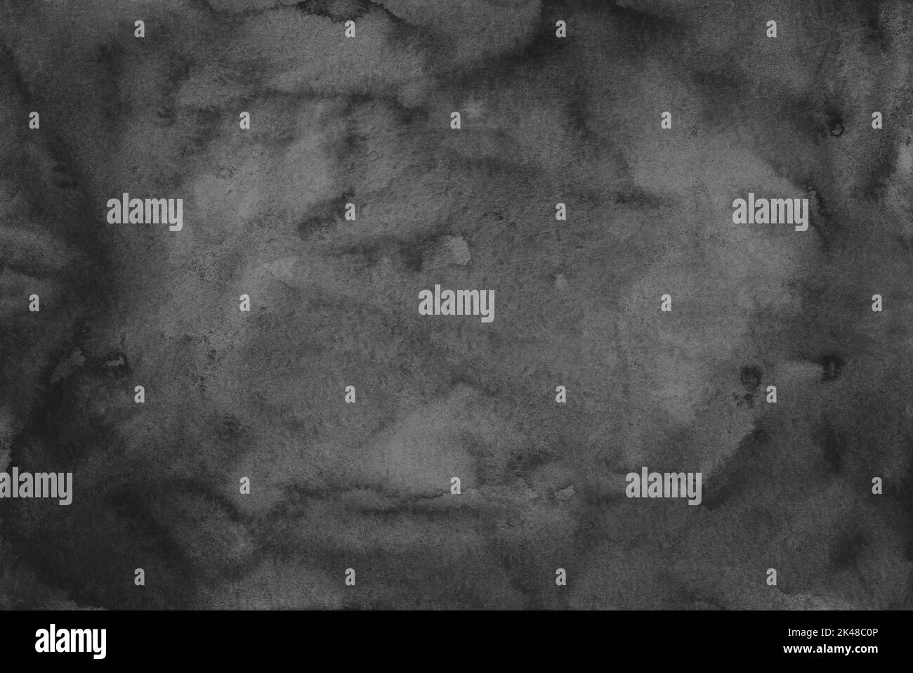 Watercolor black background painting. Deep black and white vintage ...