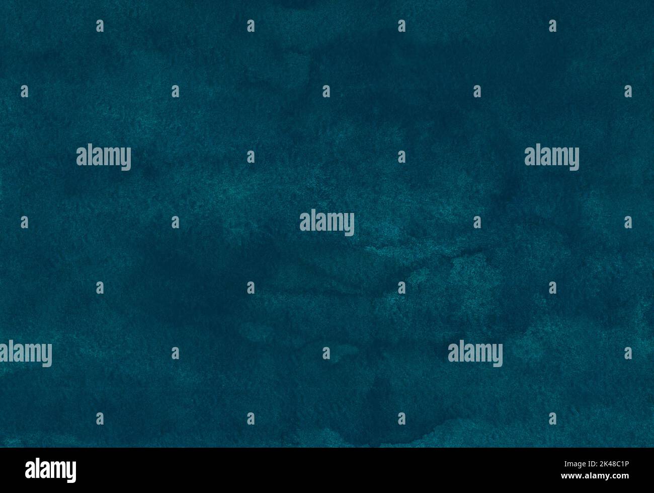 Watercolor dark teal green background texture, stains on paper. Hand ...