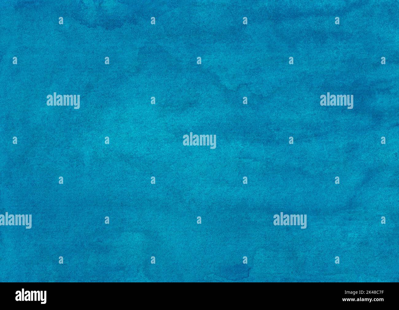 Watercolor calm cyan blue background. Aquarelle stains on paper ...