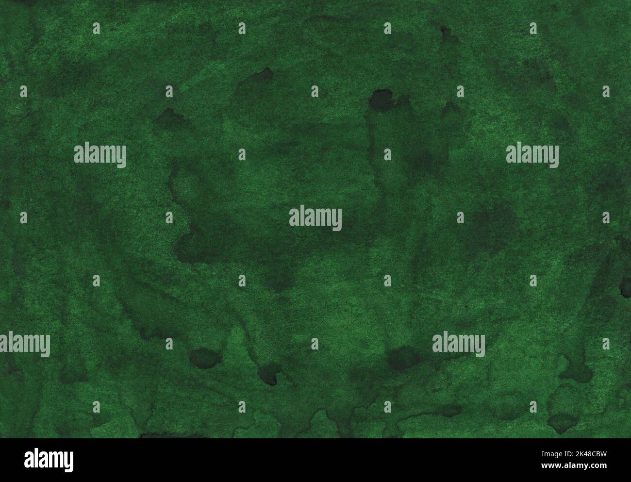 Watercolor dark green background painting. Aquarelle deep grass green ...