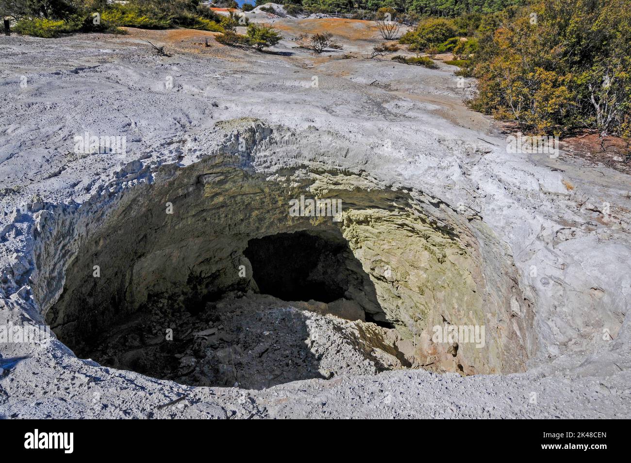 Devil's Home crater at the Wai-O-Tapu Thermal Wonderland near the ...