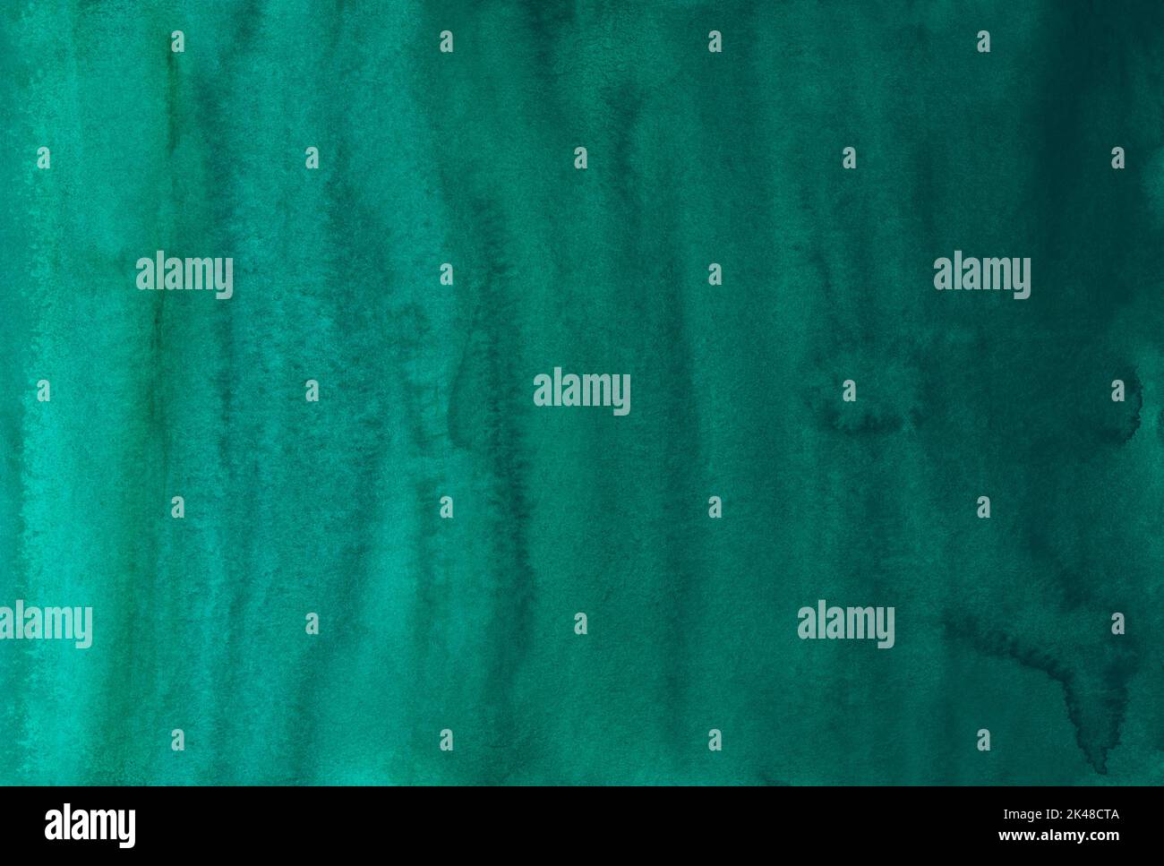 Watercolor deep sea green gradient background painting. Liquid emerald ...