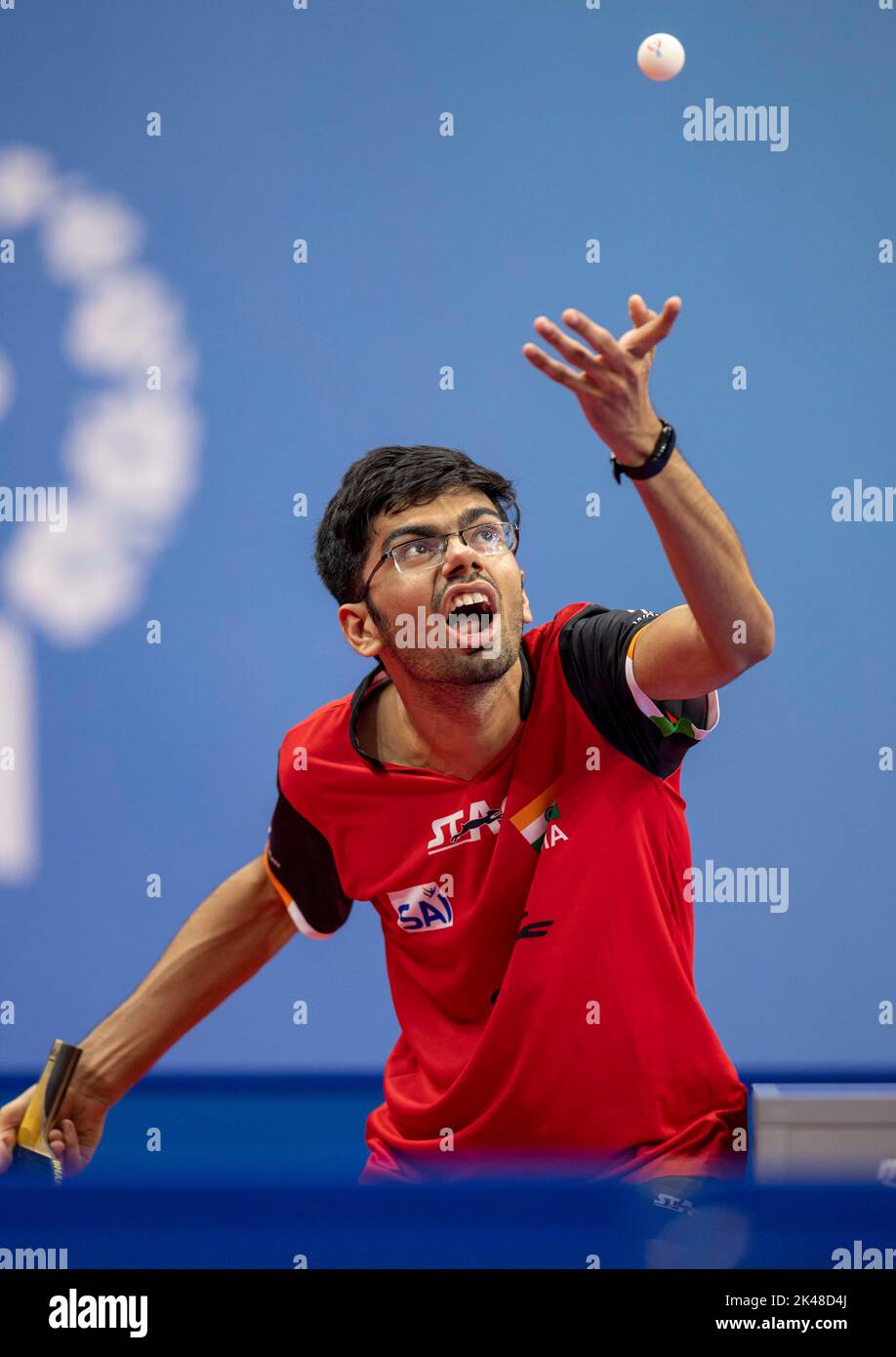 CHENGDU, CHINA - OCTOBER 1, 2022 - India's Manush Utpalbhai Shah in ...