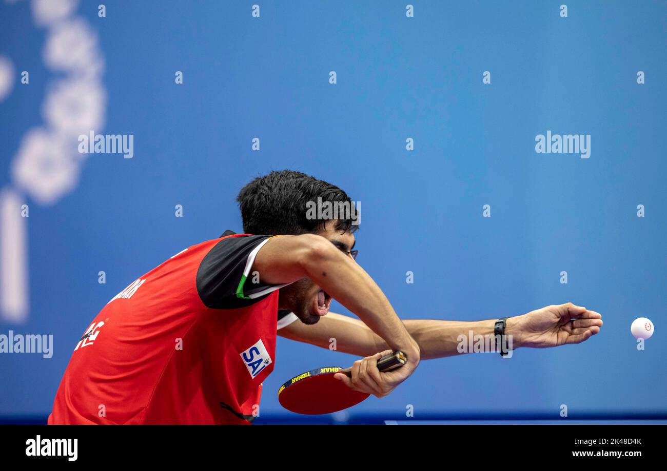 CHENGDU, CHINA - OCTOBER 1, 2022 - India's Manush Utpalbhai Shah in ...