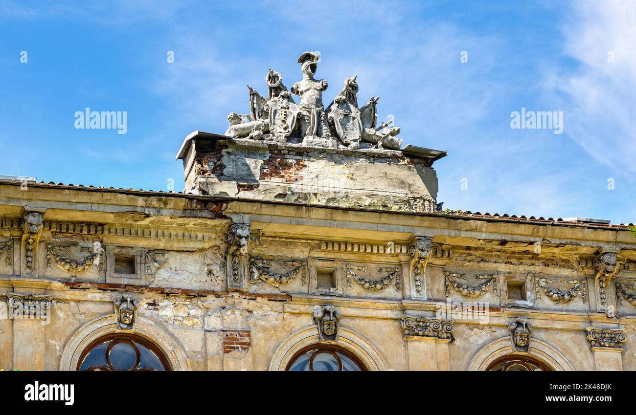 Pilica, Poland - July 25, 2022: Ruined renaissance and baroque historic ...