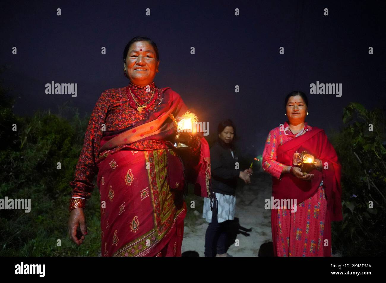 Kathmandu, NE, Nepal. 1st Oct, 2022. Local devotees celebrate the ...