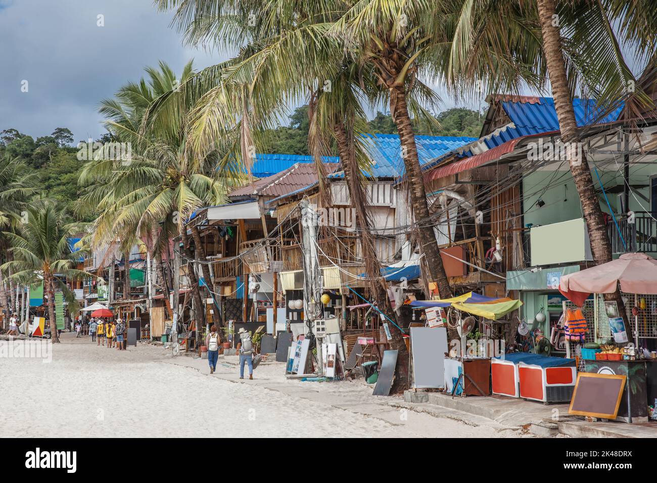 Seaside town in beautiful beach with white sand in Kaoh Touch beach ...