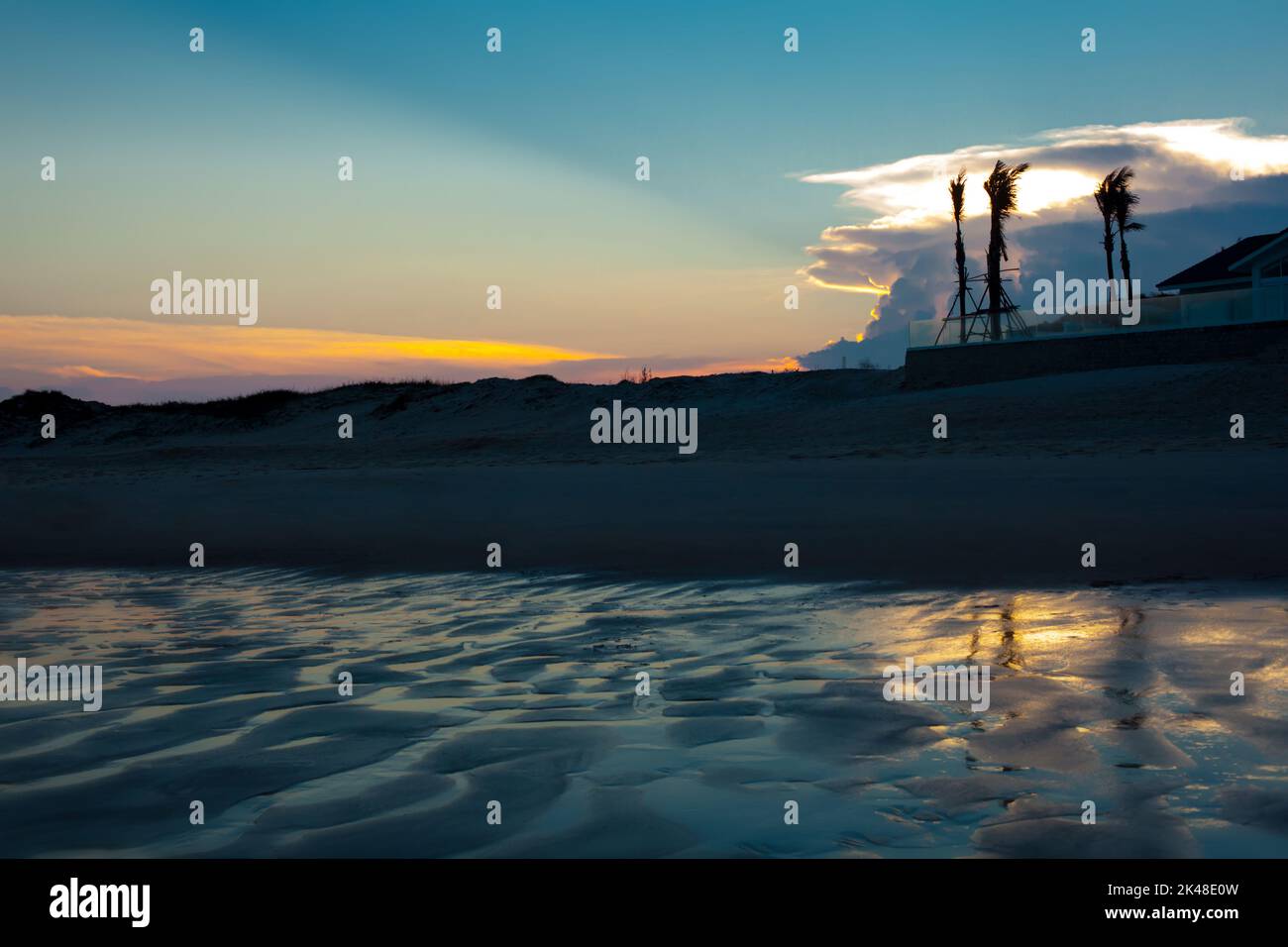 Beautiful sunset in Long Hai beach, Ba Ria Vung Tau Viet Nam, sea coast ...