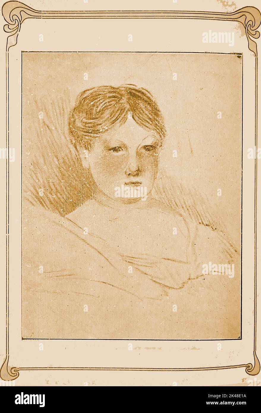 Pencil Portrait of 'Pet Marjorie' by her close friend Isa Keith ...