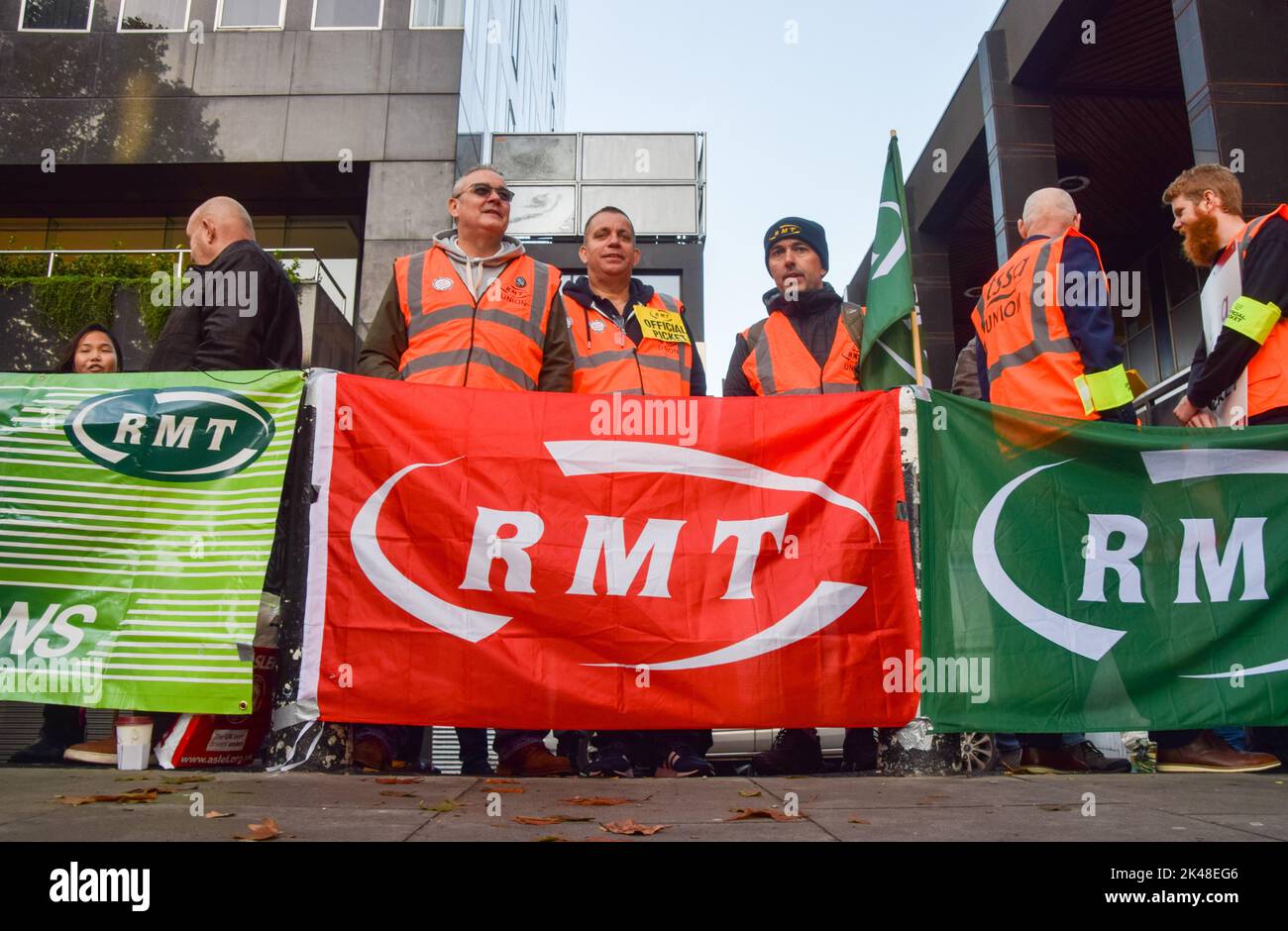 London, England, UK. 1st Oct, 2022. RMT (Rail, Maritime and Transport ...