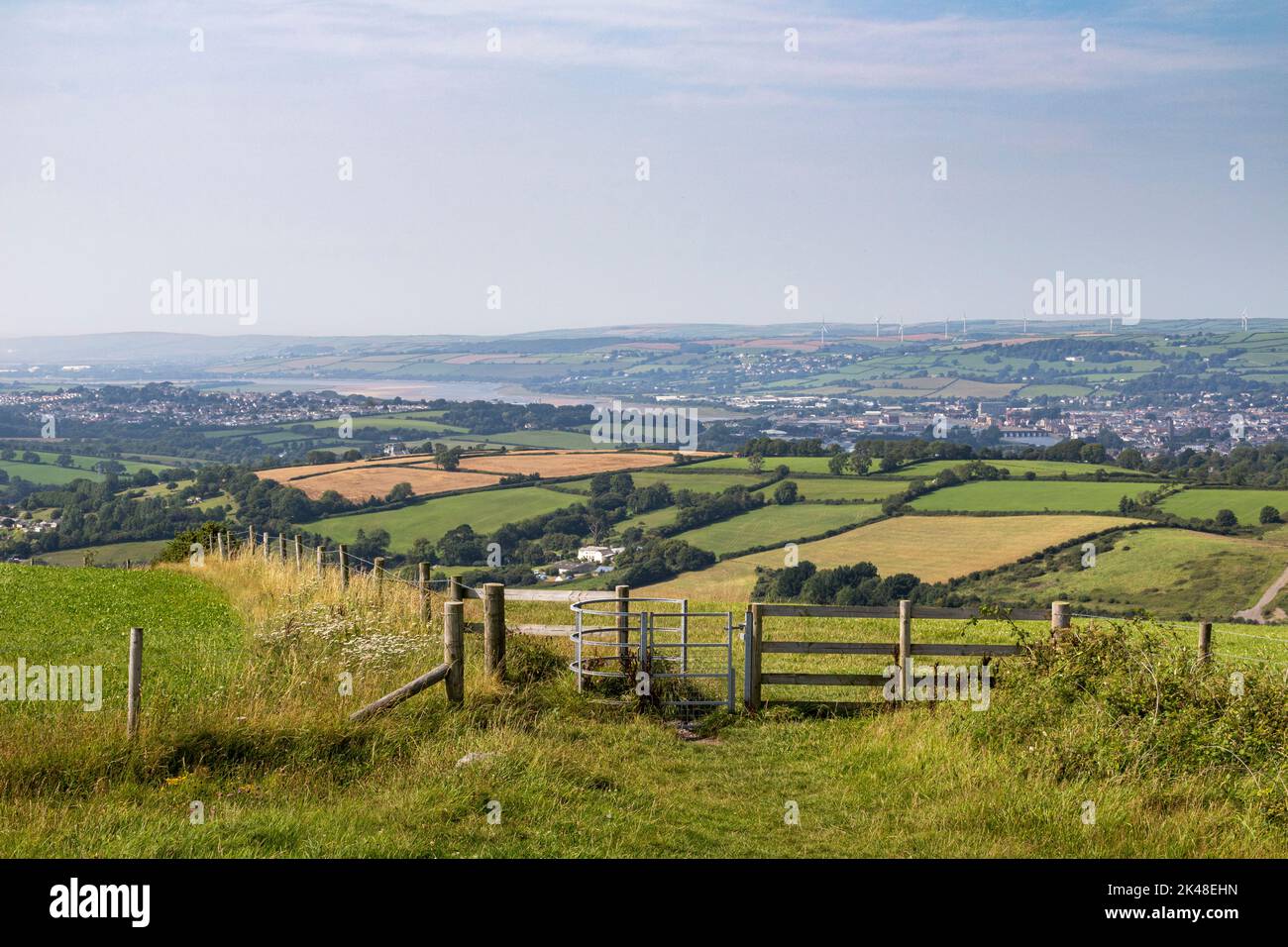 Panoramic Footpath & Gate View of the North Devon Countryside, with ...