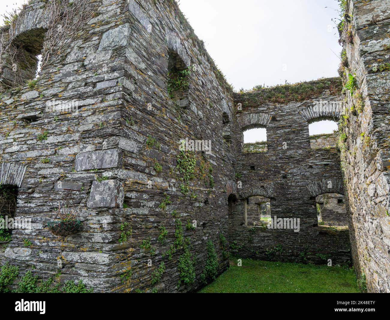 The ruins of an building in the Ireland. Ancient European architecture ...