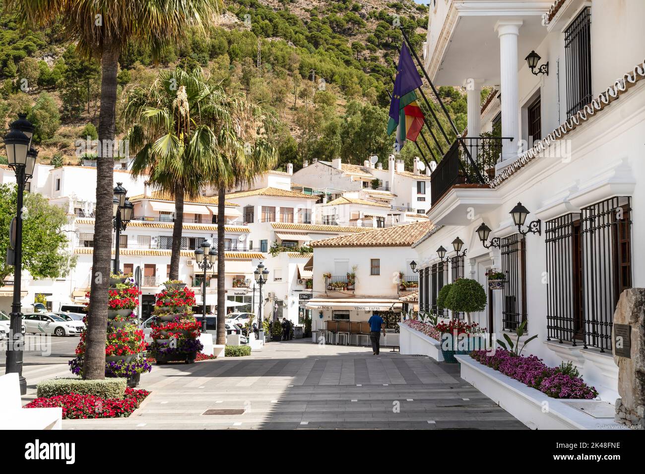 Town hall of the village of Mijas located on the Costa del Sol in Spain ...