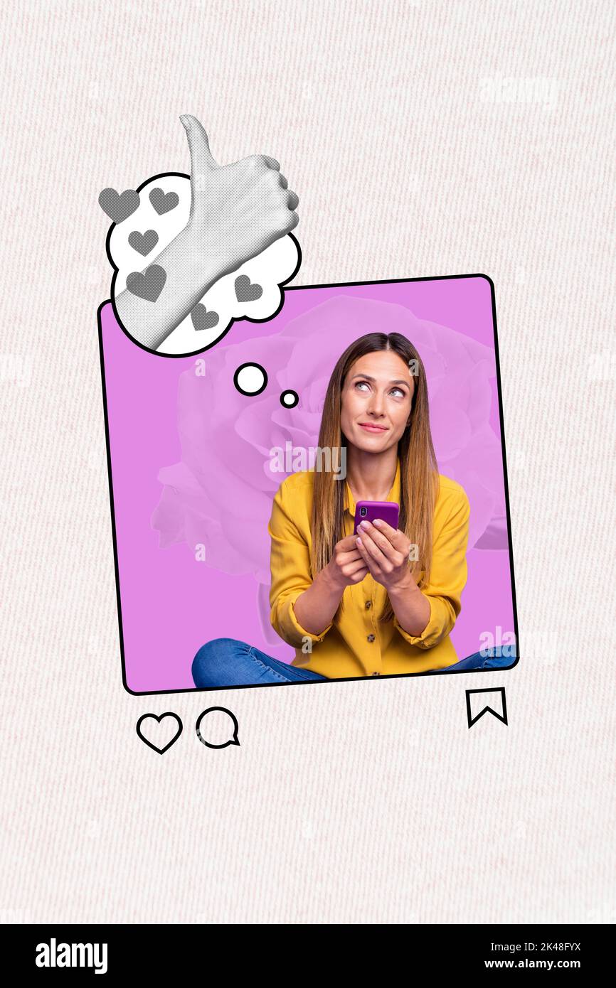 Artwork magazine picture of thoughtful lady thinking getting photo ...