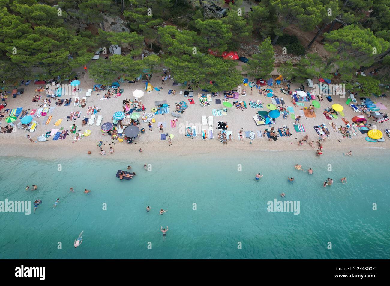 Punta Rata, Brela, Croatia. As seen from Drone Stock Photo - Alamy