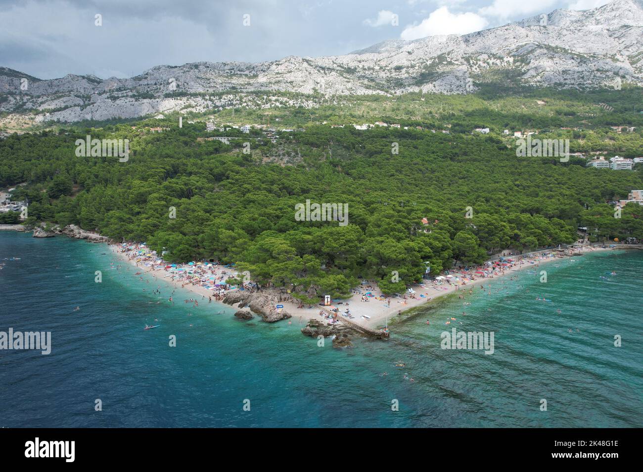 Punta Rata, Brela, Croatia. As seen from Drone Stock Photo - Alamy