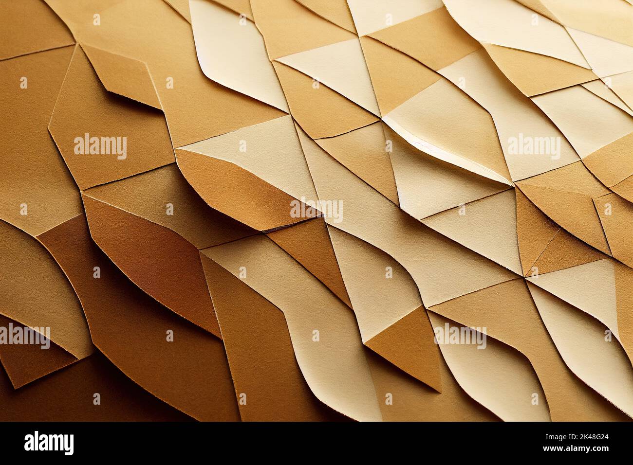 Paper cut wave abstract background with side lit pattern. 3D style ...