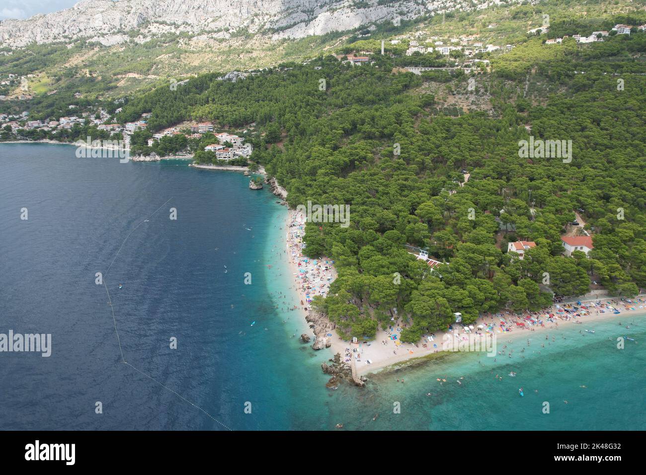 Punta Rata, Brela, Croatia. As seen from Drone Stock Photo - Alamy