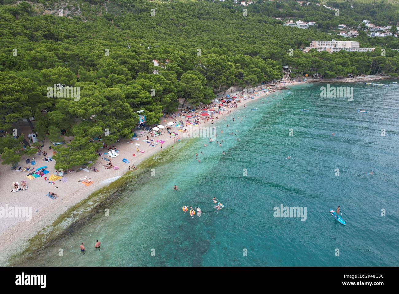 Punta Rata, Brela, Croatia. As seen from Drone Stock Photo - Alamy