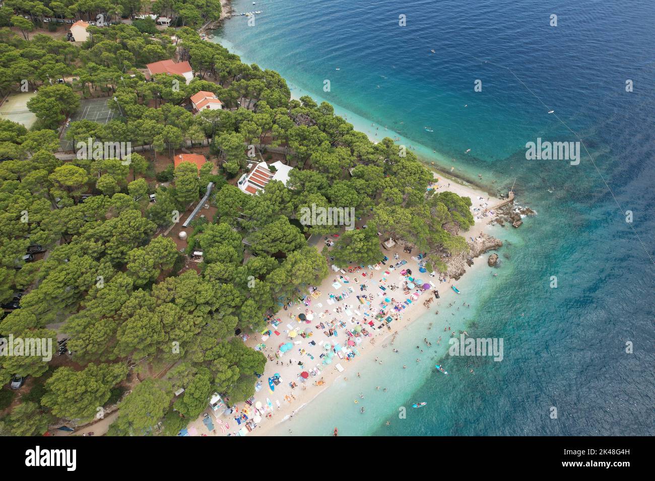 Punta Rata, Brela, Croatia. As seen from Drone Stock Photo - Alamy
