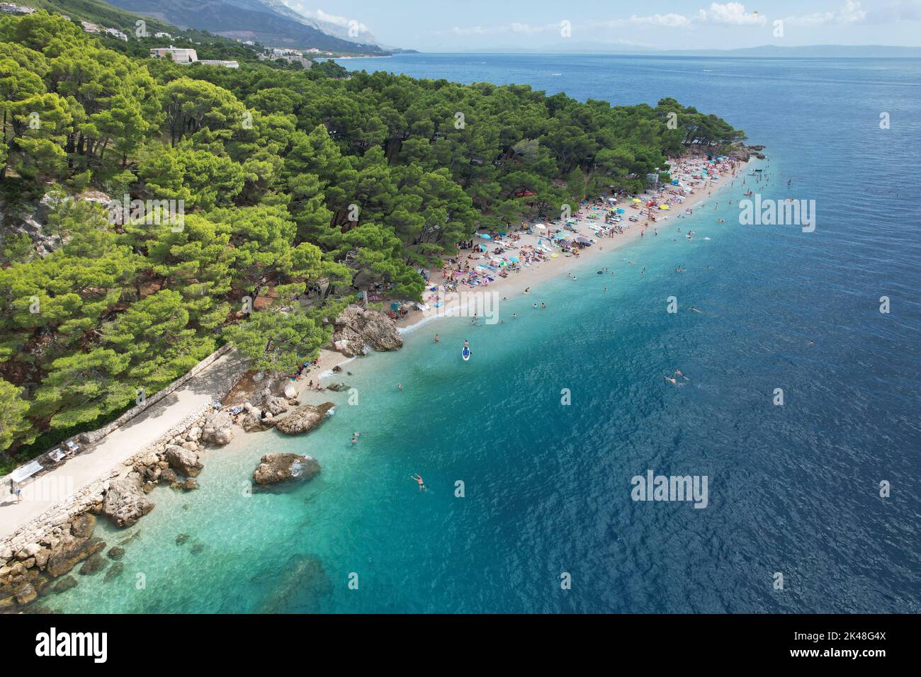 Punta Rata, Brela, Croatia. As seen from Drone Stock Photo - Alamy