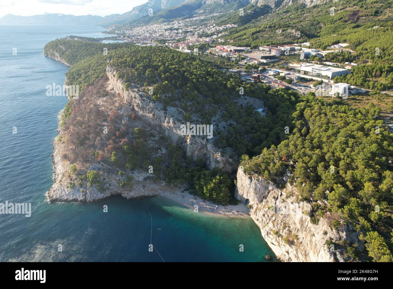 Makarska, Croatia. Nugal Beach. Drone View Stock Photo - Alamy