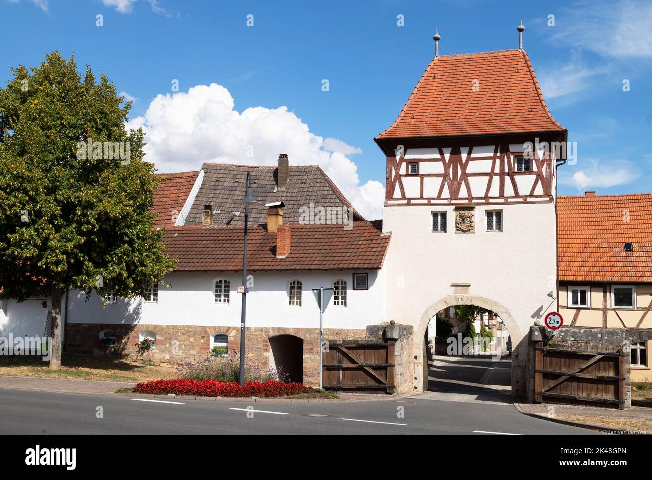 Upper Gate from 1494, a watchtower and city gate for the town of Lauda ...
