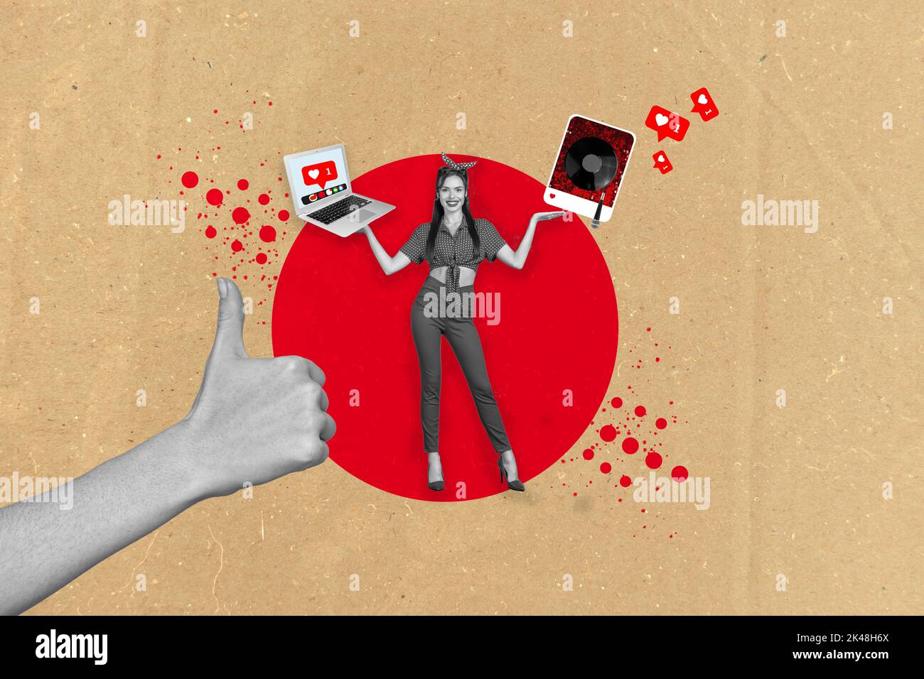 Photo sketch graphics artwork picture of happy smiling lady showing ...