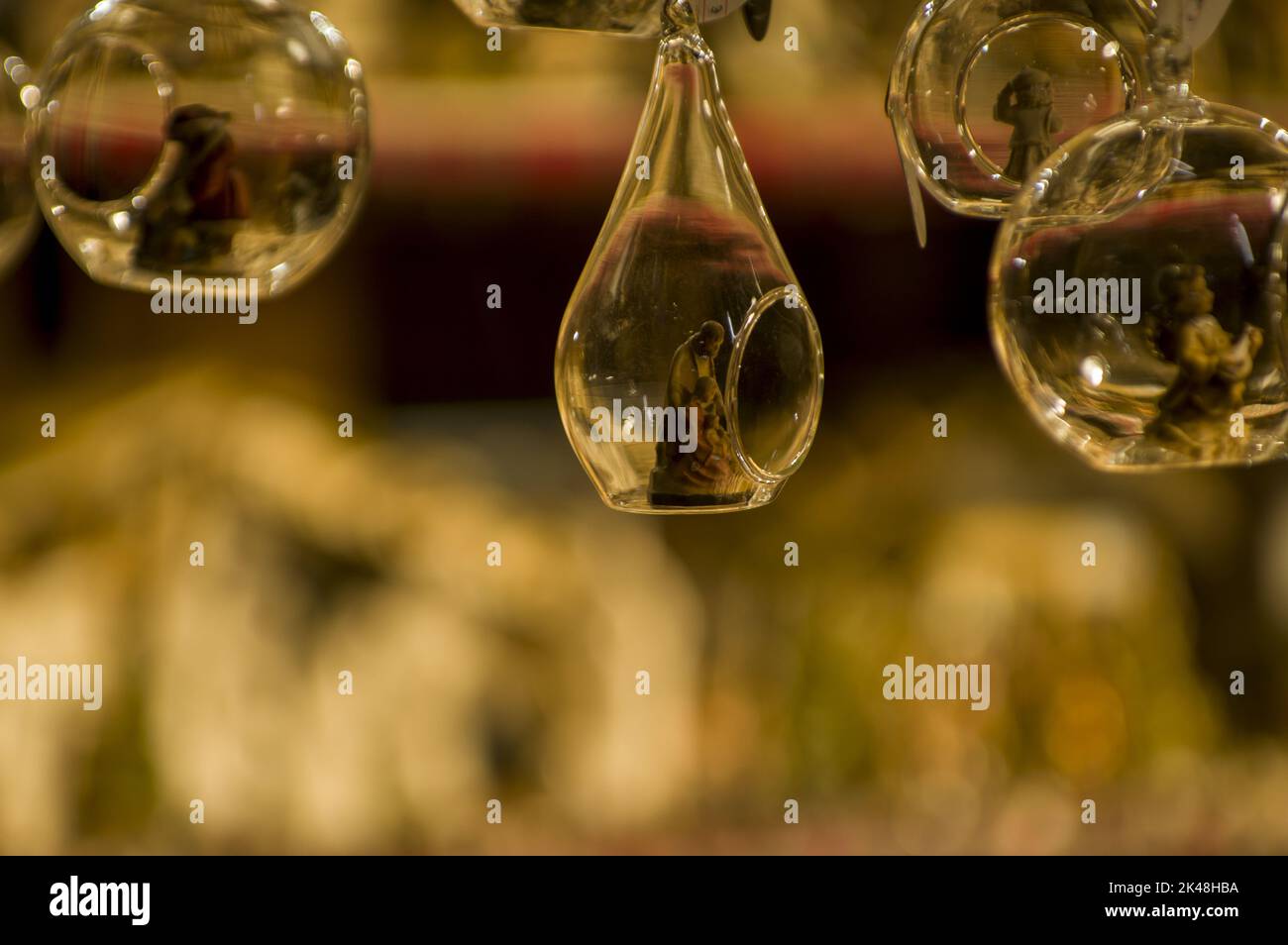 Advent Bazaar Stalls with glass, wooden, ceramic christmas souvenirs in ...