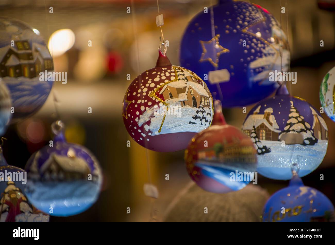Advent Bazaar Stalls with glass, wooden, ceramic christmas souvenirs in ...