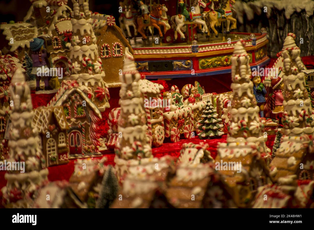 Advent Bazaar Stalls with glass, wooden, ceramic christmas souvenirs in ...