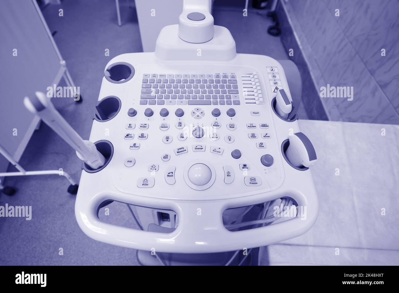 Control panel of ultrasound machine in the clinic for examination Stock ...