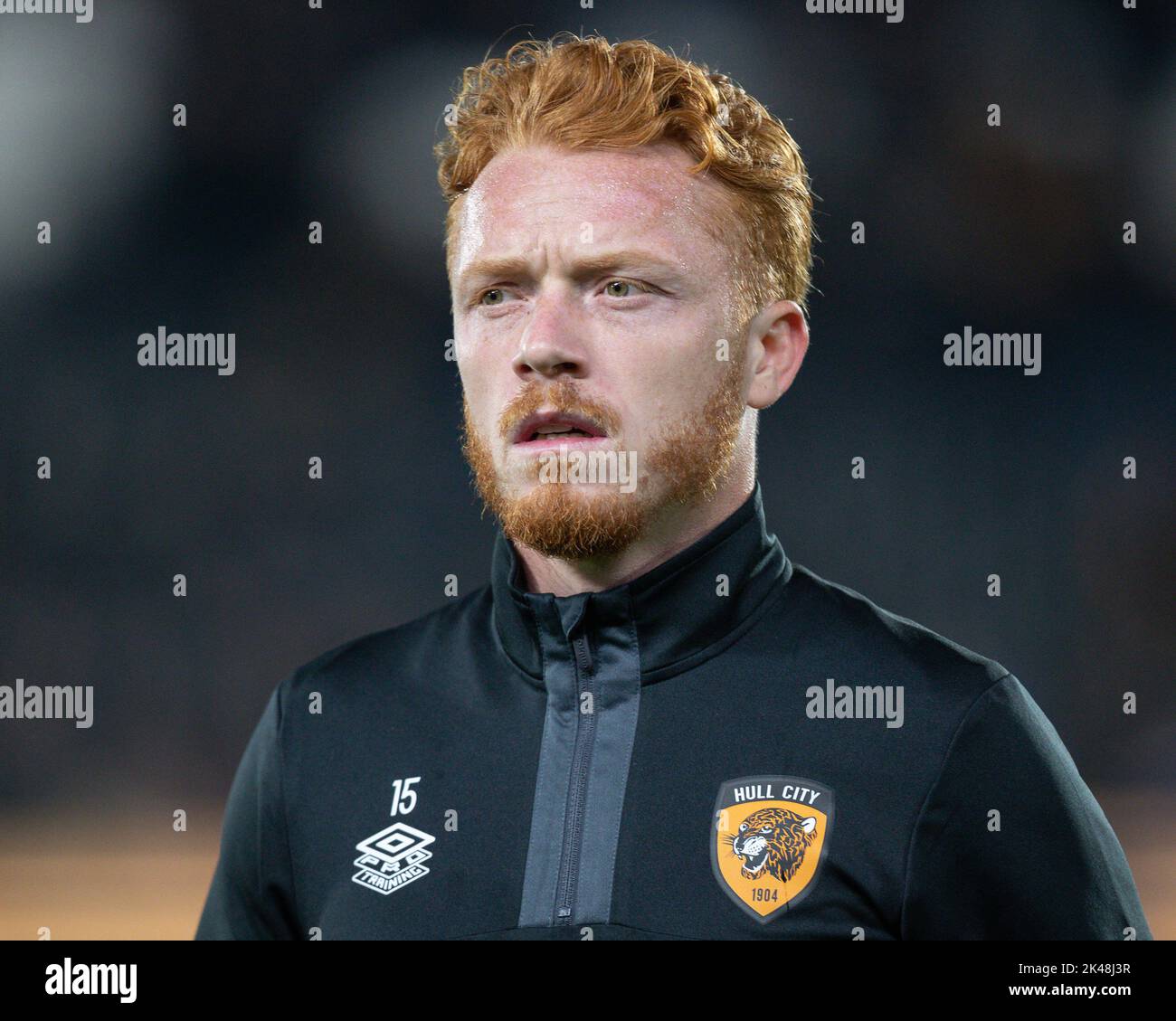 Ryan Woods #15 of Hull City during the pre match warm up ahead of the ...