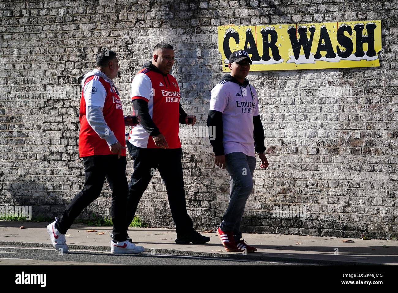 Arsenal fans outside the ground ahead of the Premier League match at ...