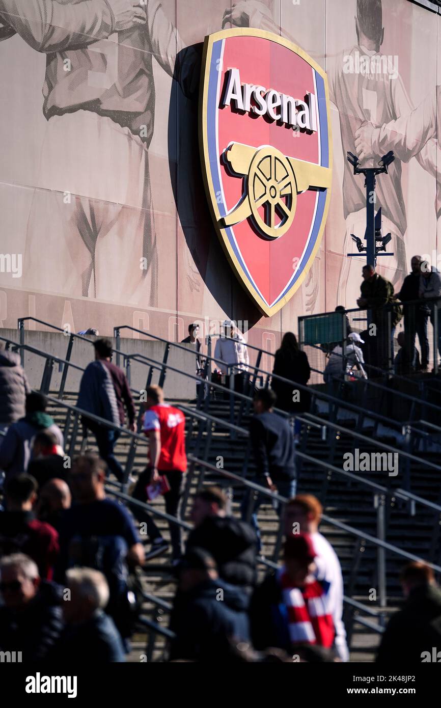 Arsenal fans outside the ground ahead of the Premier League match at ...