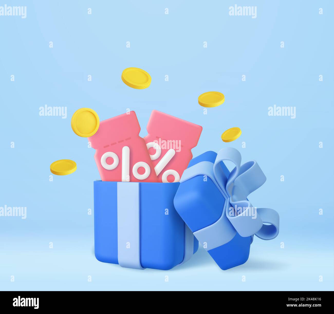 3D open gift box surprise, earn point concept, loyalty program and get ...