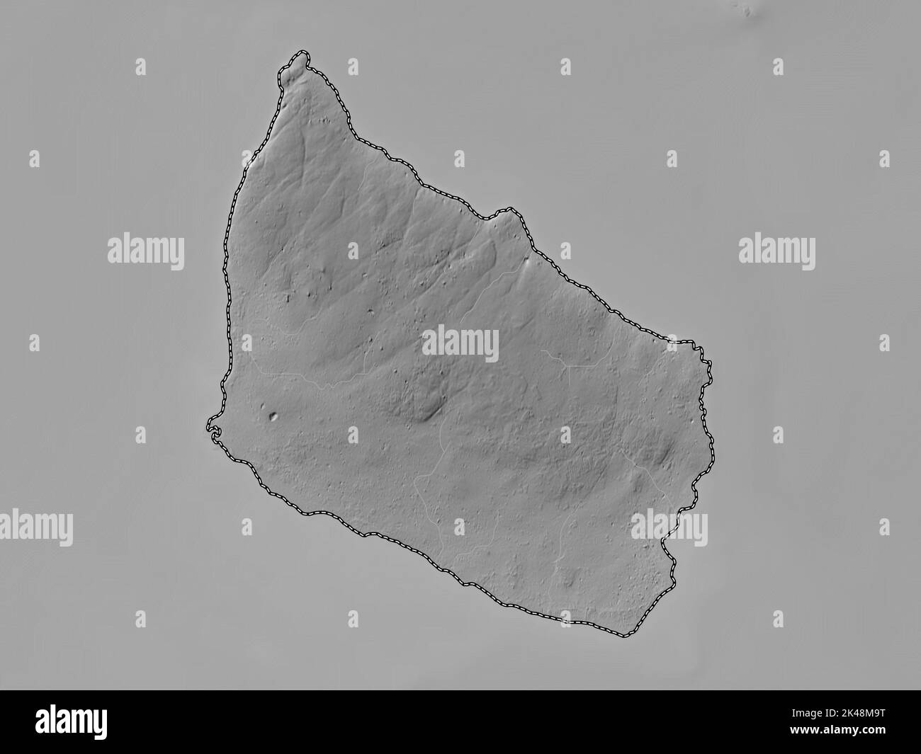 Bornholm, island of Denmark. Grayscale elevation map with lakes and rivers Stock Photo - Alamy